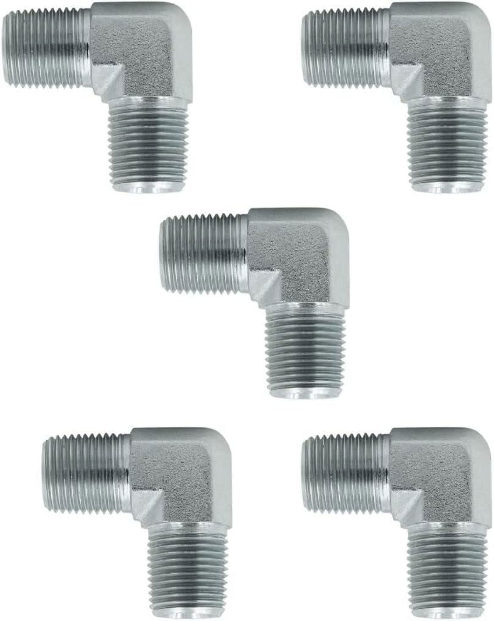 NPTF Male x 3/4" NPTF Male 90 Degree Elbow/Corner Steel Hydraulic Pipe ...