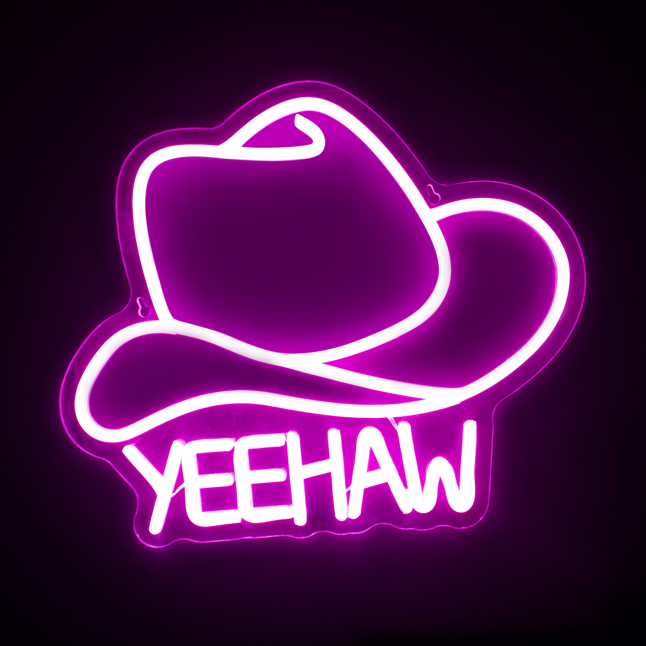 NPW Disco Cowboy Yeehaw LED Neon Hat Sign | USB Powered Wall Mountable ...