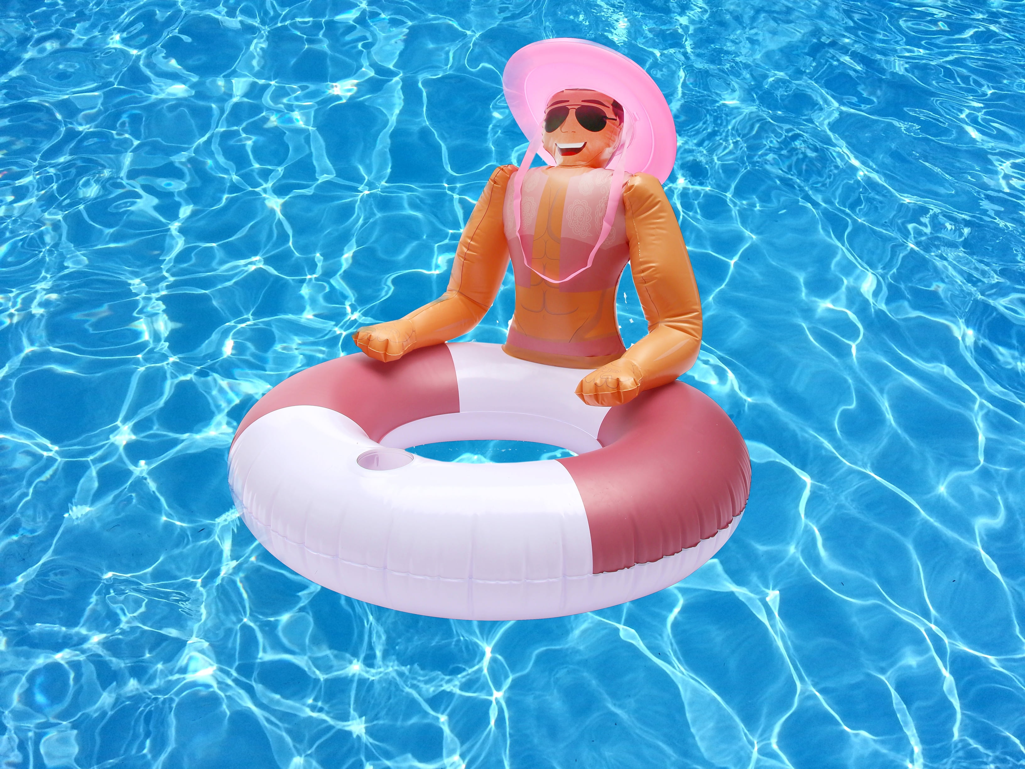 NPW Drinking Buddies Pool Float Hunky Cowboy Pool Ring Inflatable Pool Float for Adults ...