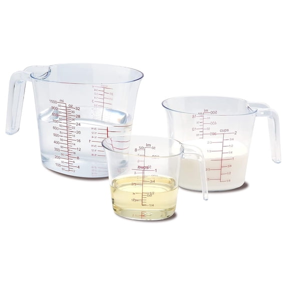NPYPQ 3-Piece Plastic Measuring Cup Set | Liquid Measurements Cups ...