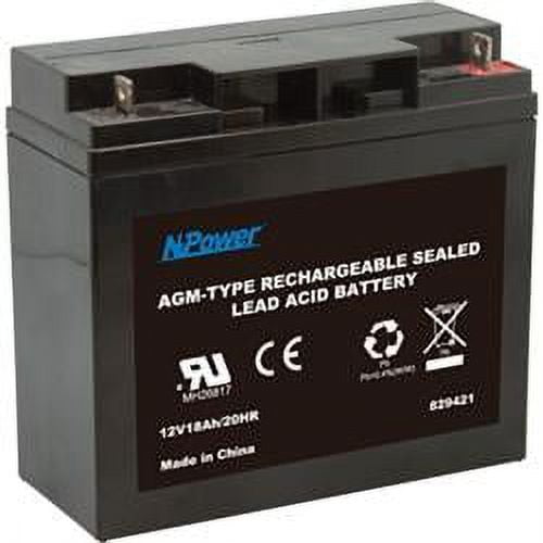 NPower 829421 Sealed Lead-Acid Battery - AGM-Type, 12V - 18 amps ...