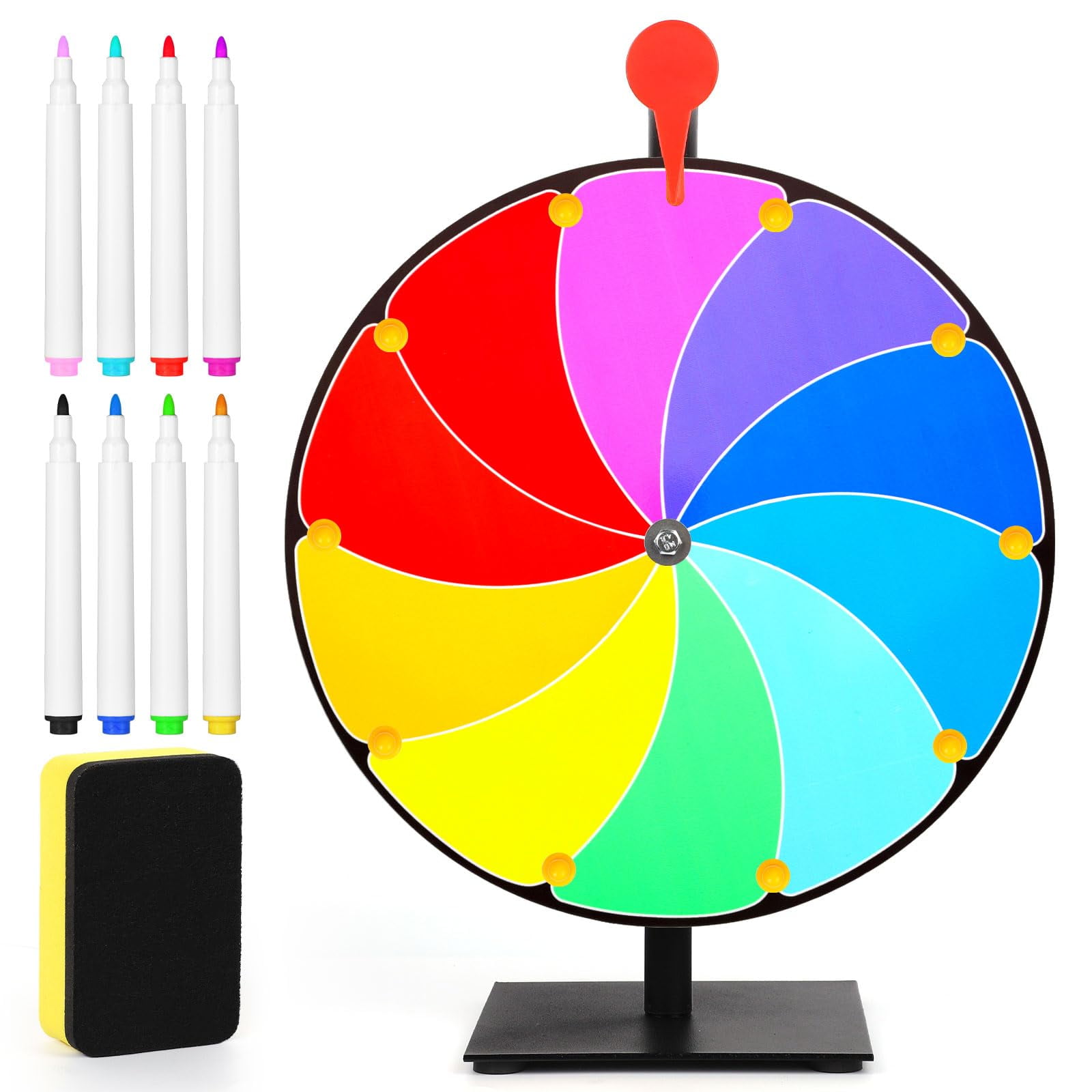 NQEUEPN 12 Inch Spinning Prize Wheel, 10 Slots Prize Wheel Spinner with ...