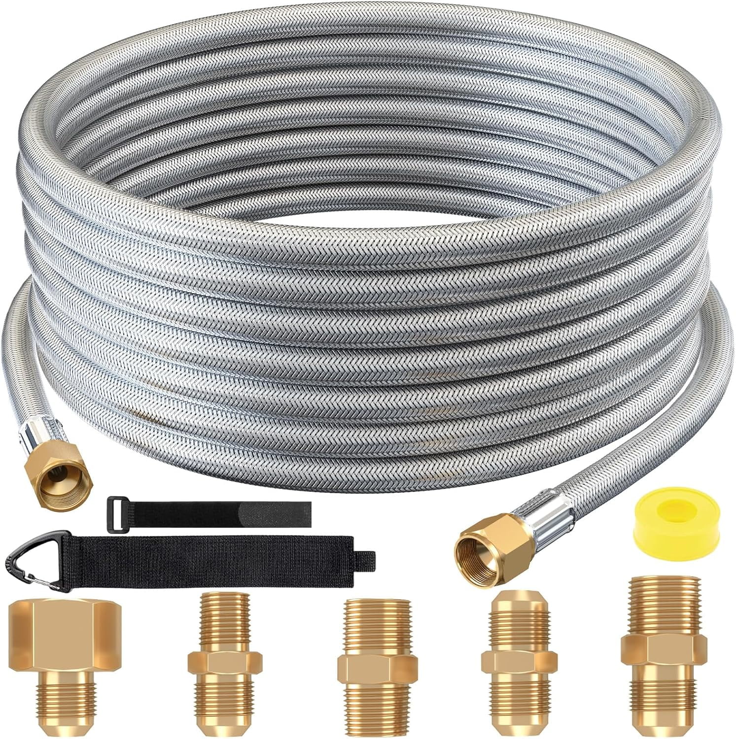 Upgraded 18ft High Pressure Propane Hose with Conversion Fittings for ...