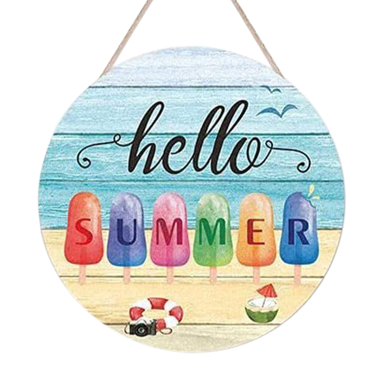 NQWZTIU Housewarming Gifts Hello Summer Country Cabin Sign Plaque ...