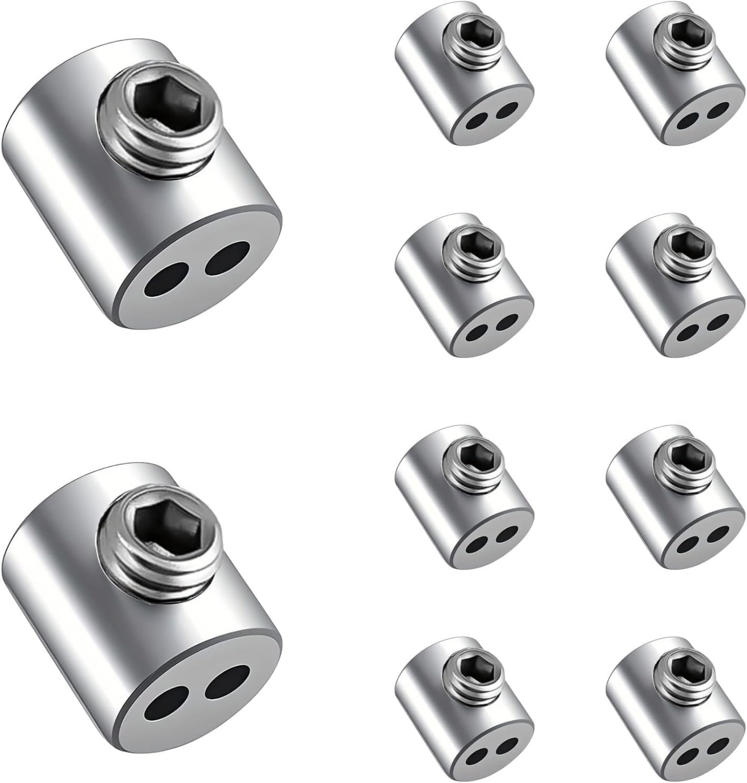 NQyIOS 2mm Hole Wire Rope Clips Set, 10 Pcs 304 Stainless Steel Single ...
