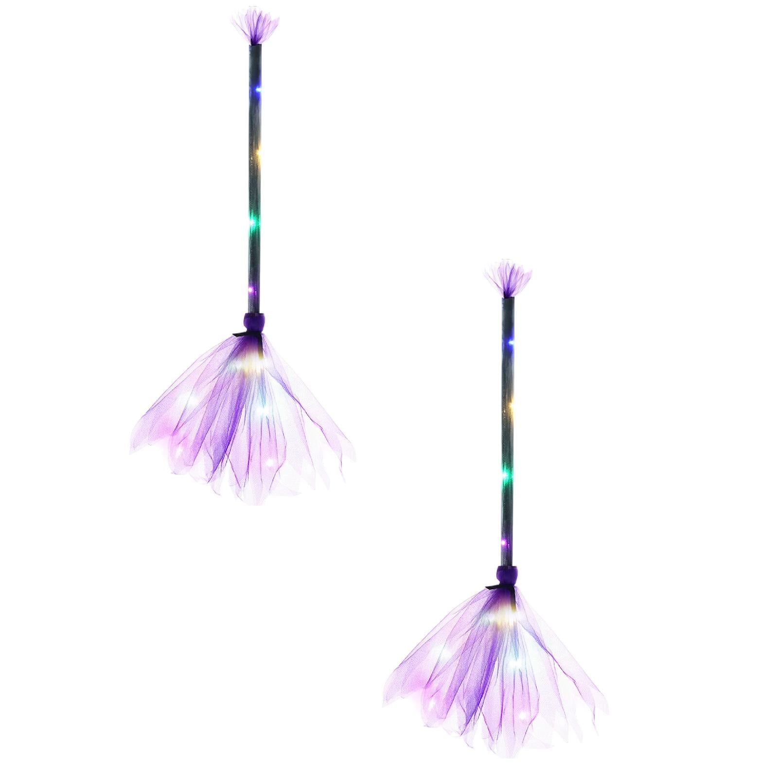 NQyIOS Lighted Witch Broom with LED Lights - Witches Broomstick Prop ...