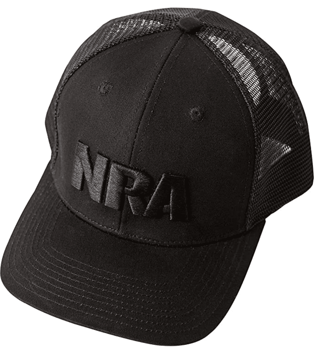 NRA® Blacked Out 6-Panel Trucker Cap with 3D Embroidered Logo - Walmart.com