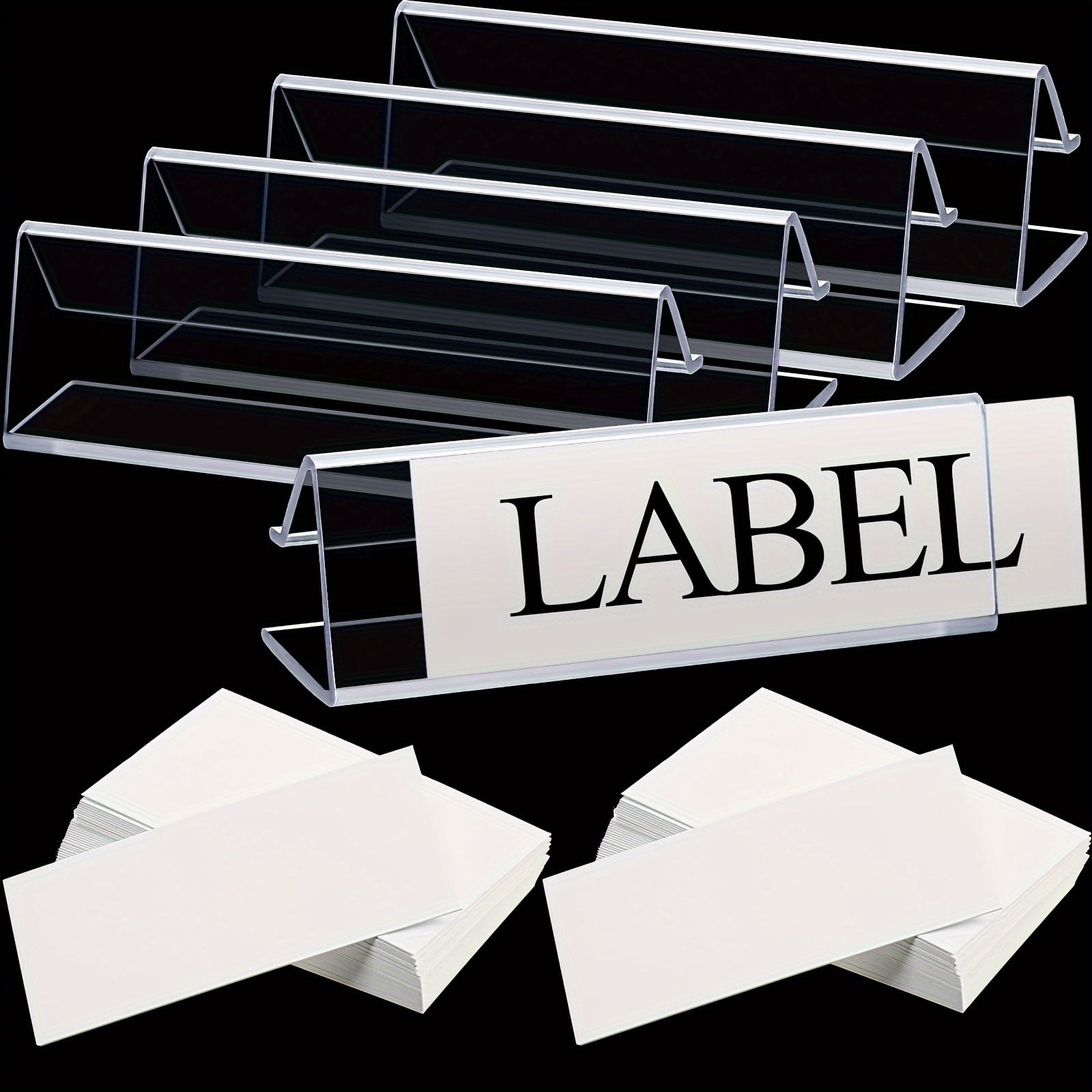NRFRF 80 Packs Plastic Shelf Label Tags Metro Shelf Label Holders For ...