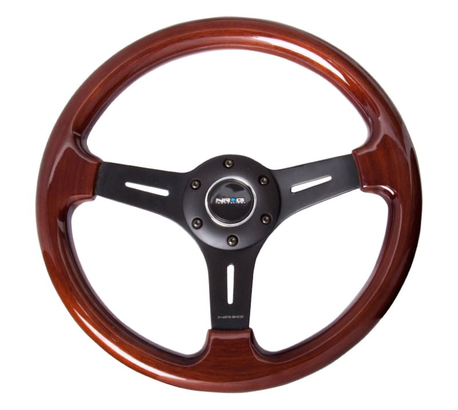 NRG Classic Wood Grain Steering Wheel (330mm) Wood Grain w/Matte Black ...