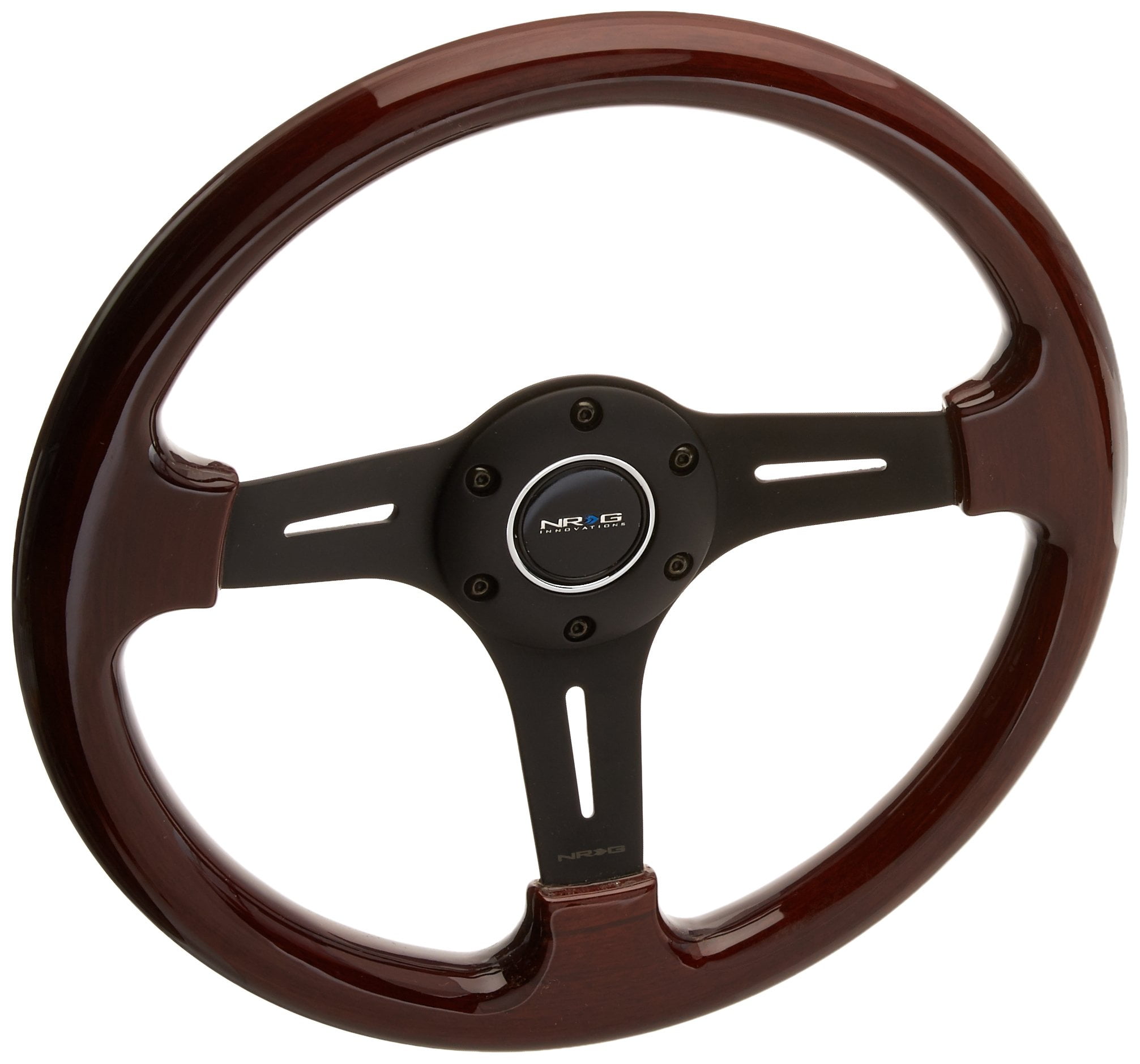 NRG Innovations ST-015-1BK Classic Wood Grain Wheel (330mm, 3 spoke ...