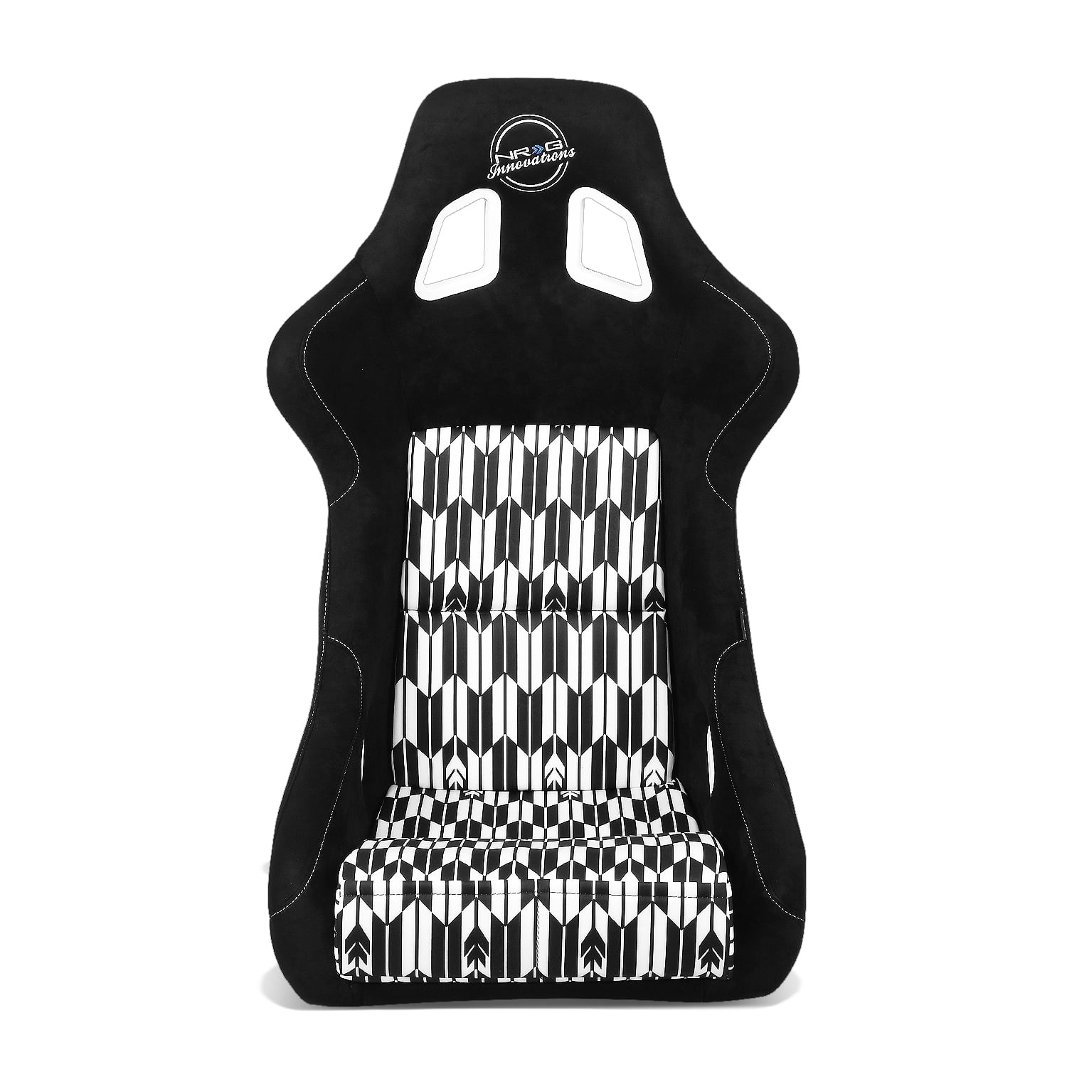NRG Innovations Universal Bucket Racing Seat Black White YABA Design ...
