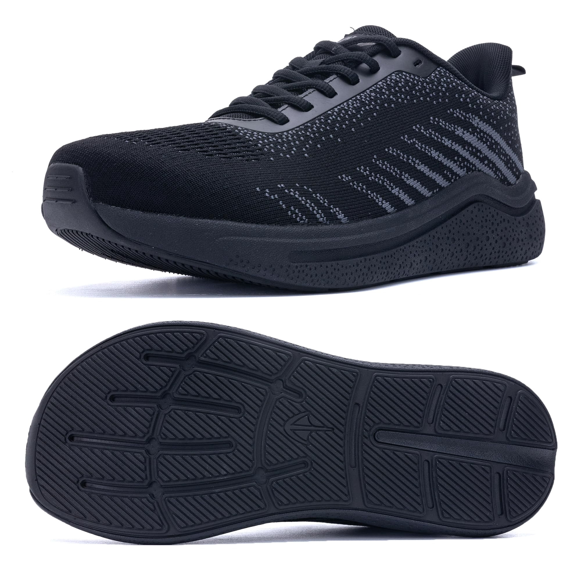 NRNHI Men's Wide Walking Shoes Arch Support Running Tennis Sneakers ...