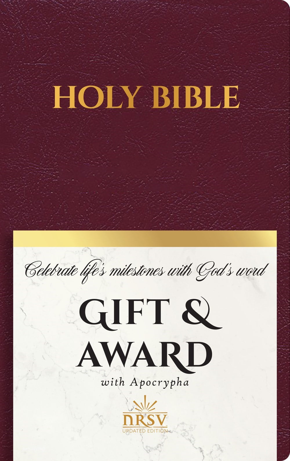NRSV Updated Edition Gift & Award Bible w/Apocrypha-Burgundy Imitation ...