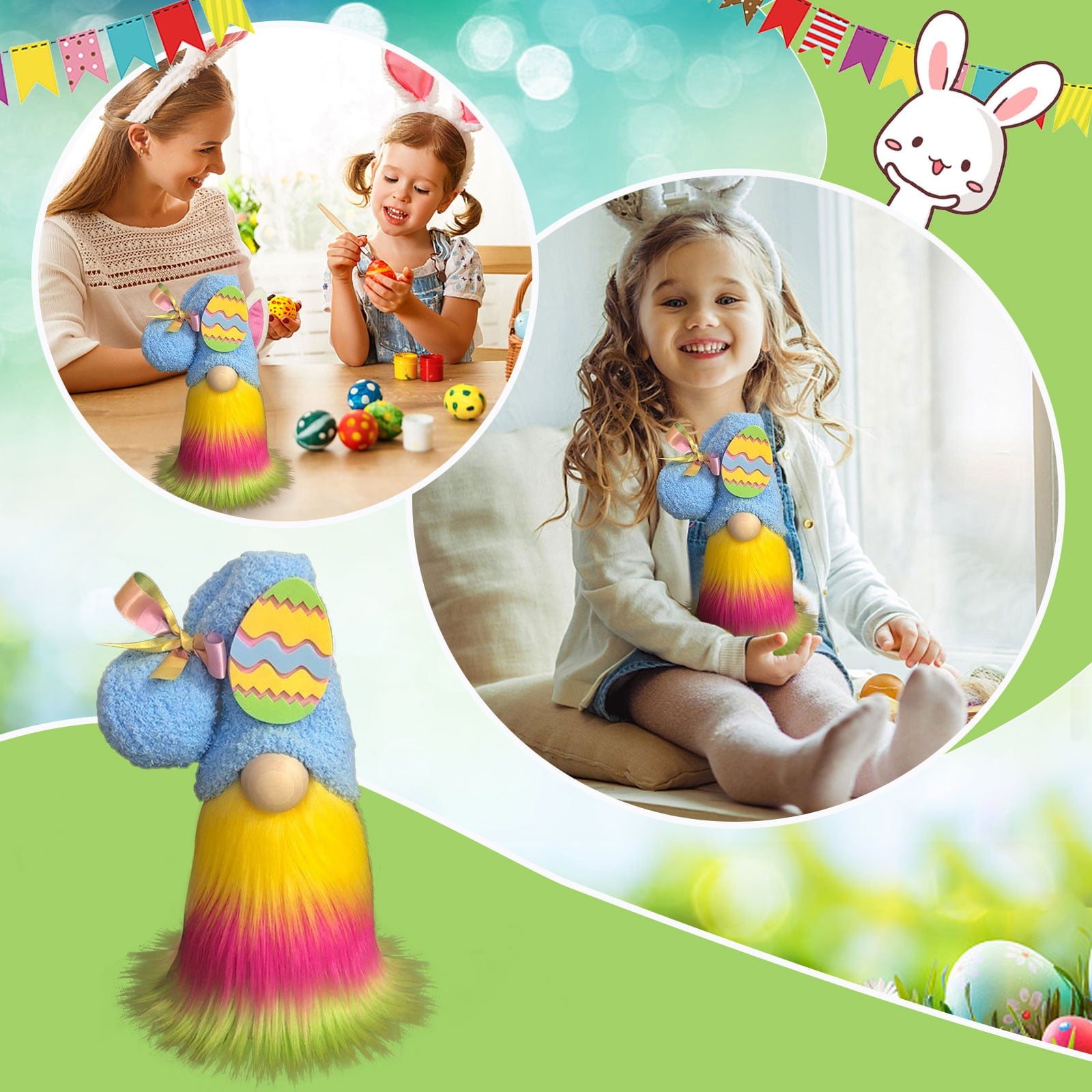 NRUDPQV Easter Gnome Plush Faceless Dwarf Decor Tabletop Decor ...