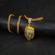 Letter A-Z 14K Gold Filled Pendant Necklace Box Link Chain Jewelry for Mens Womens - Walmart.com