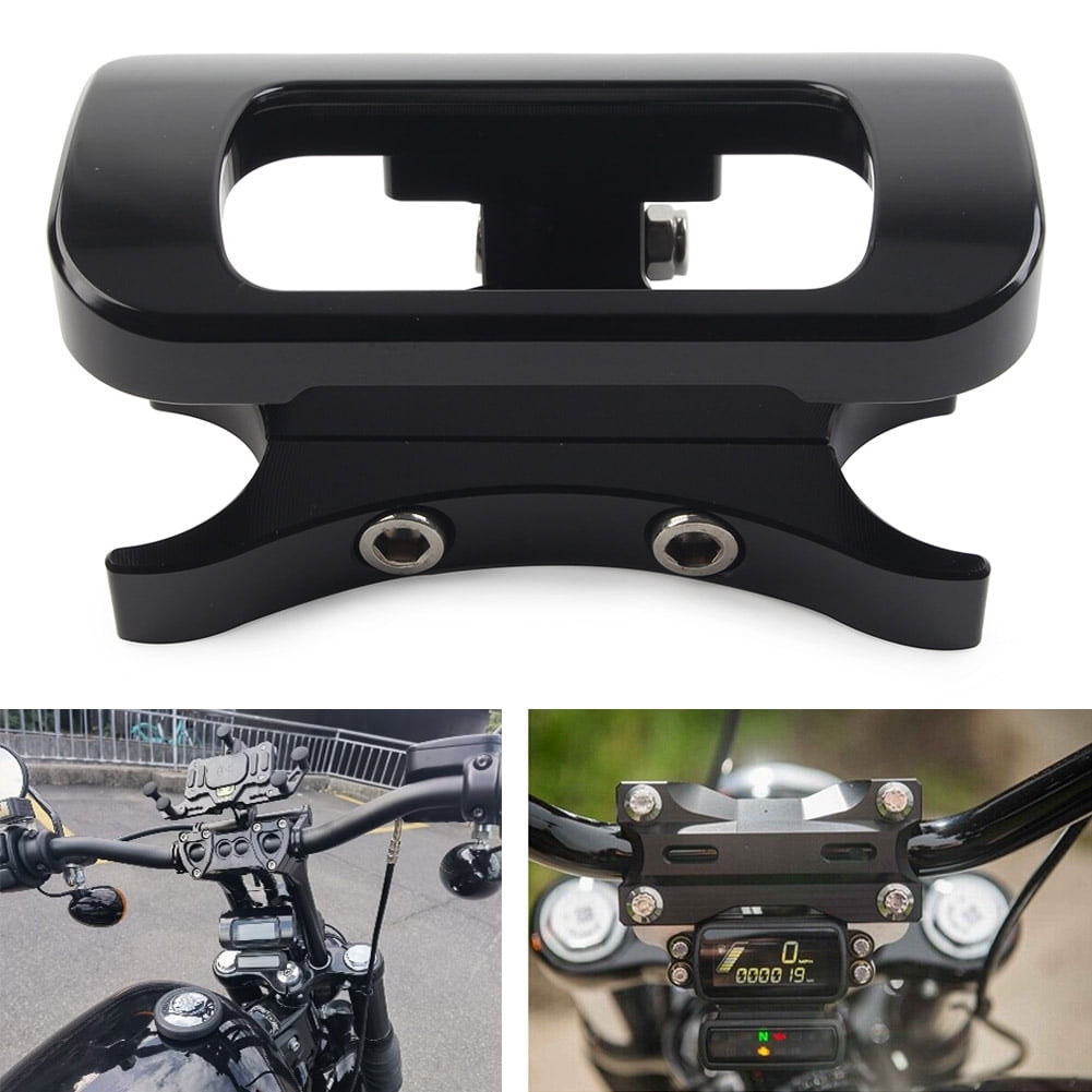 NS 1-1/4" Handlebar Risers Gauge Mount Fit Harley Softail Street Bob ...