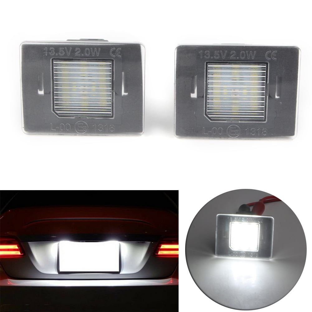 NS 1 Pair Car LED License Plate Lights Exterior Auto Number Plate Frame ...