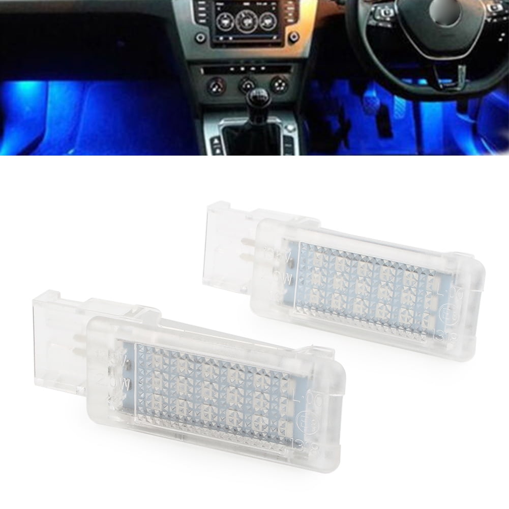 NS 2pcs LED Footwell Light Lamp Blue for VW SKODA Golf6 2009~2013 Jetta ...
