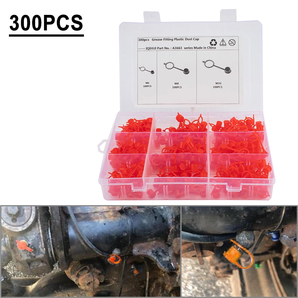 NS 300pcs Brake Bleeder Screw Caps Grease Zerk forting Cap Dt Cover Box ...