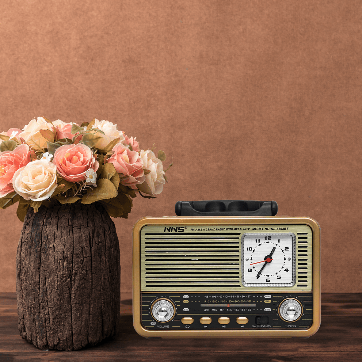 NS-8898BT Portable Retro Radio | Hi-Fi Sound, Multi-Band Receiver ...