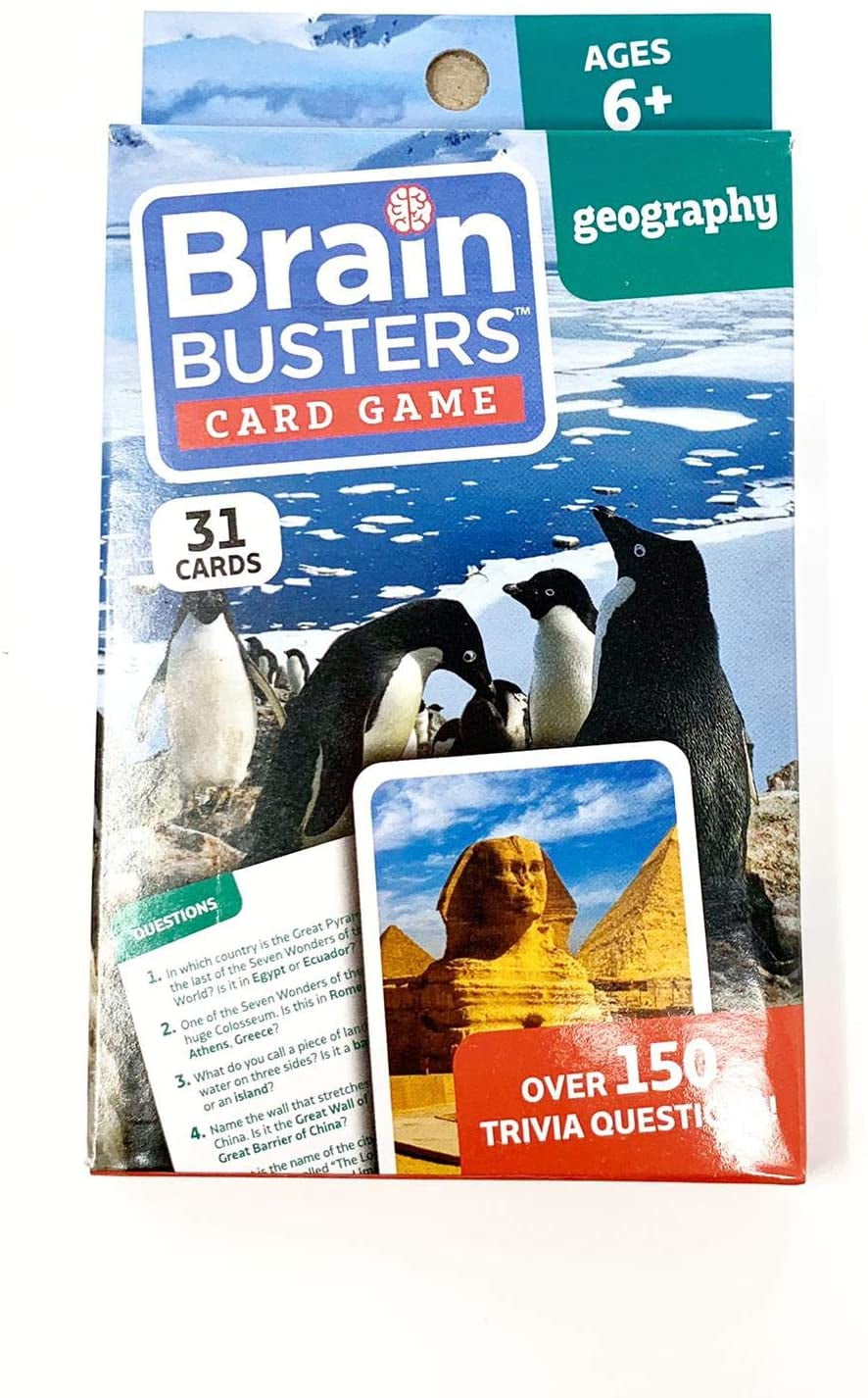 NS Brain Busters Card Game with Over 150 Trivia Questions Educational ...