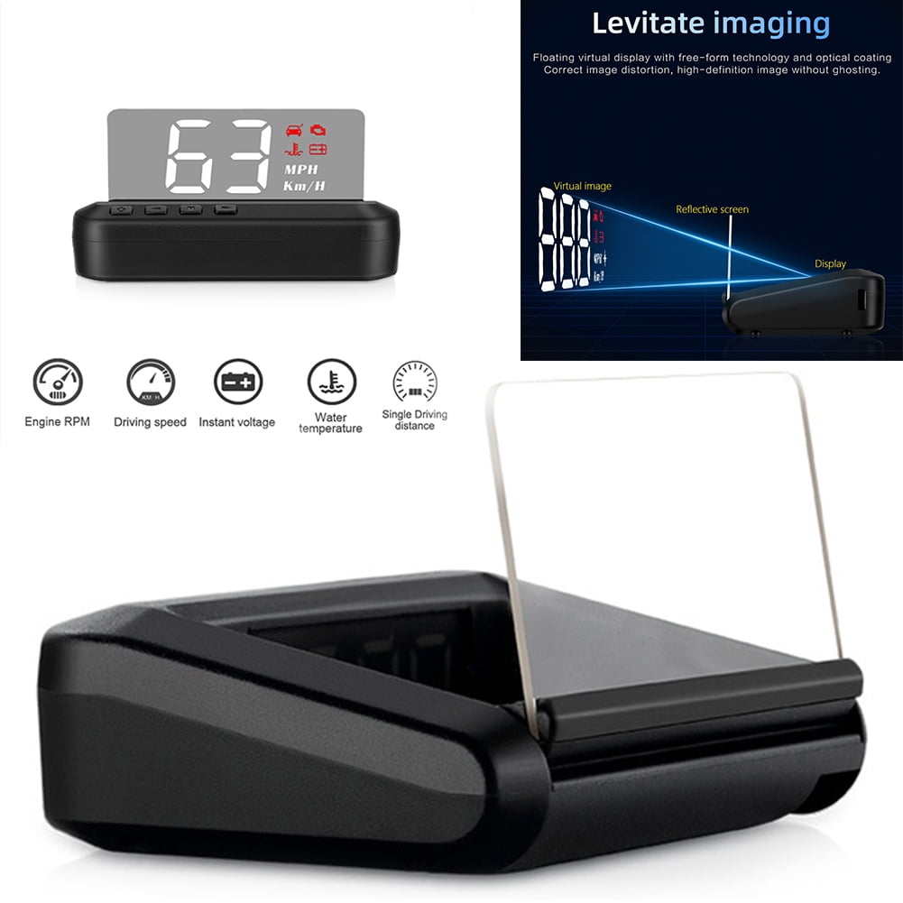 NS C100 3" 55mm OBD2 Gauge LCD Screen HUD Head-Up Digital Display Data ...