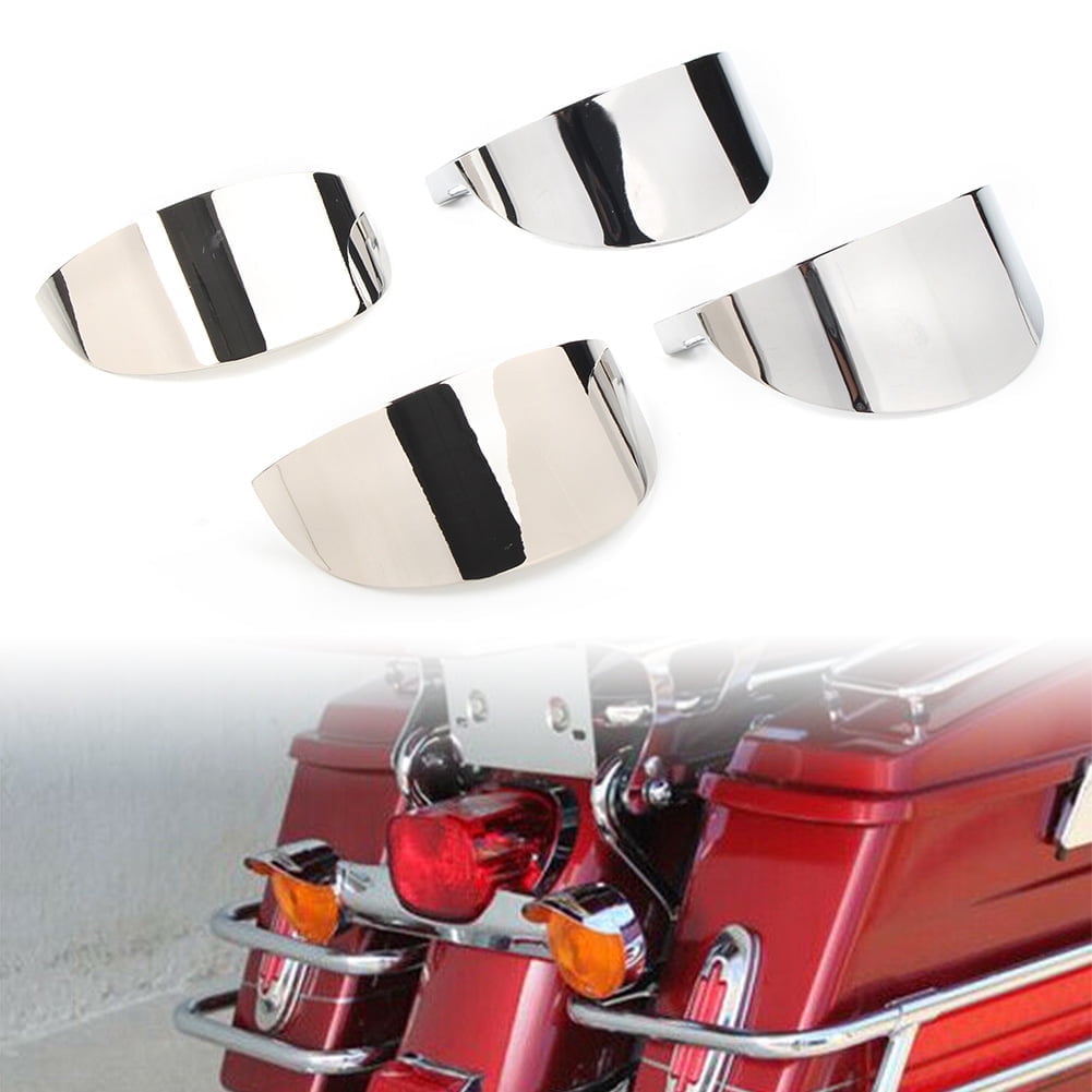 NS Chrome Front Rear Turn Signal Visors Cover for Harley Touring 86-17 ...