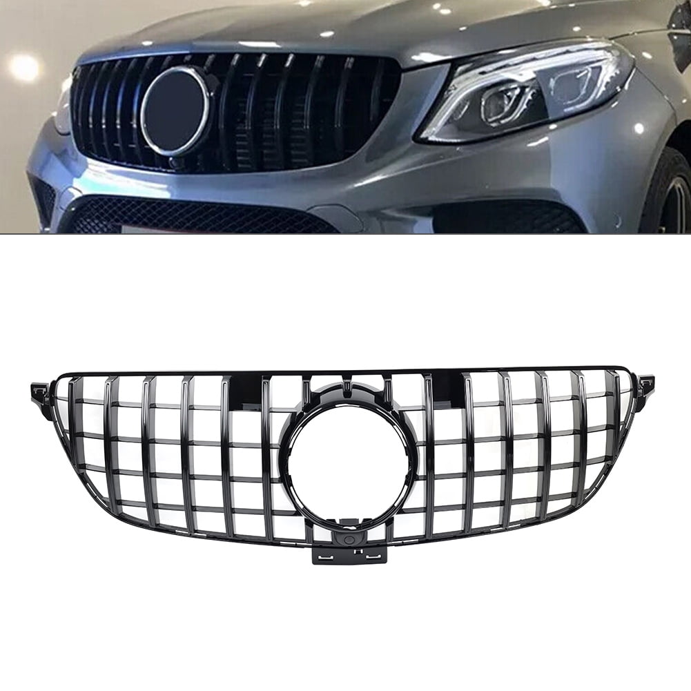 NS Front Bumper GTR Style Hood Grill Grille ABS Black for GLE Class ...