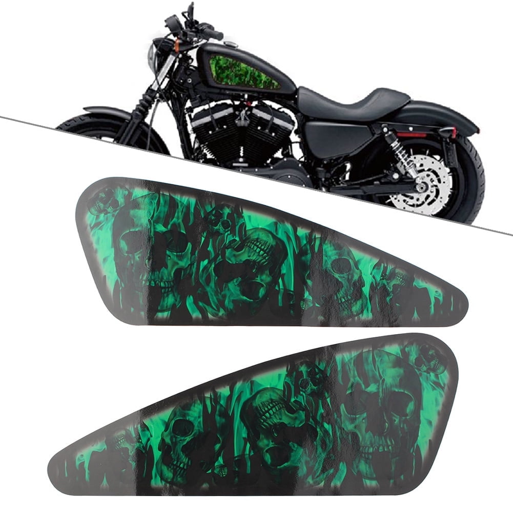 NS Green Skull Decals Fuel Gas Tank Pad Stickers for Harley XL883 1200 ...