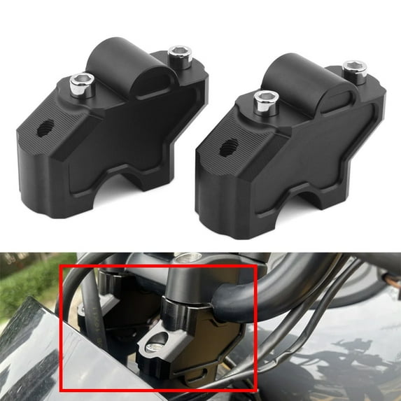 NS Handlebar Heightening Adapter Mount Risers Clamp Black Aluminium for ...