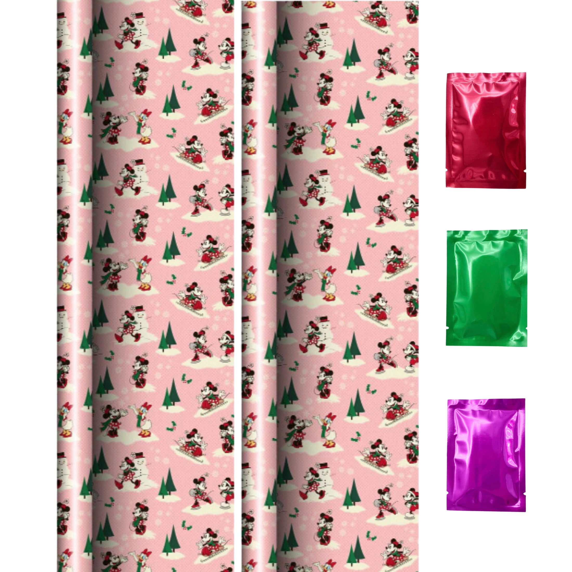 N S Minnie Winterland Pink Gift Wrapping Paper, 2 Rolls, 40 sq ft, Easy ...