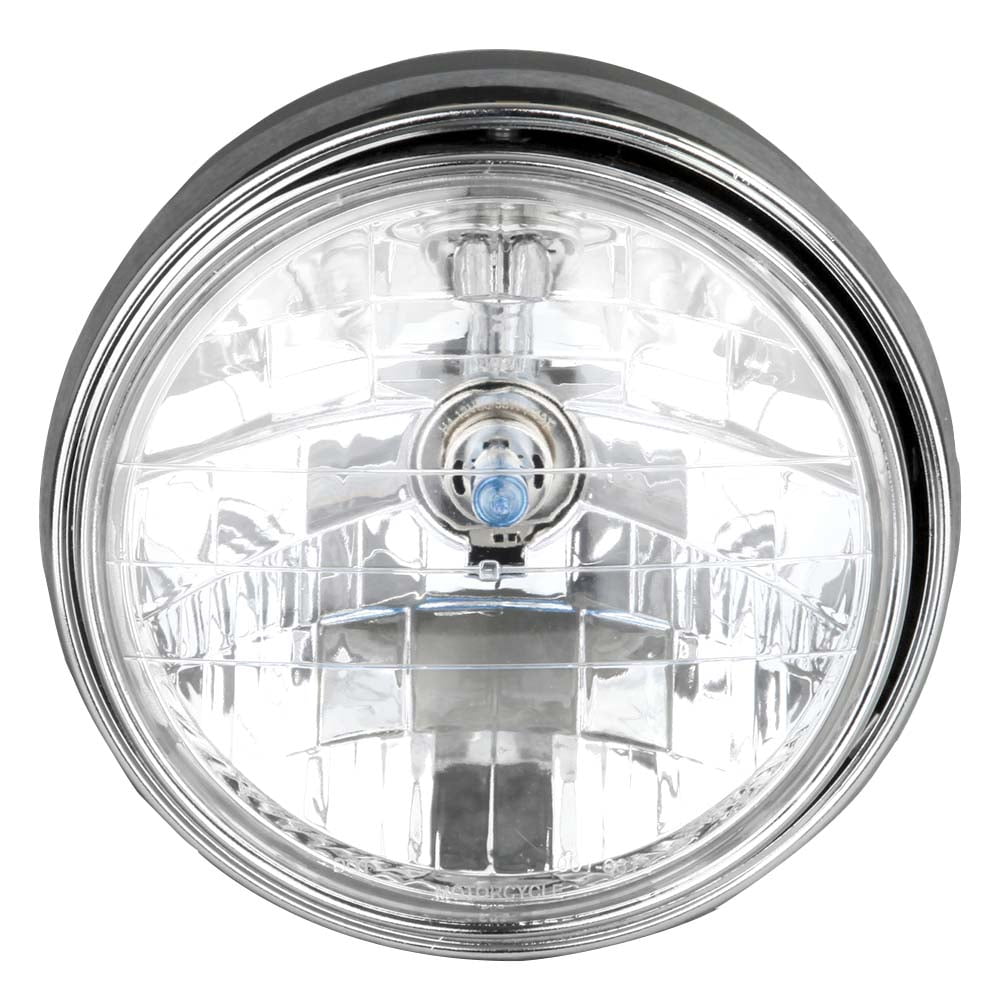 NS Motor ATV 7'' Round LED Headlight Assembly Clear with Bulb Universal ...