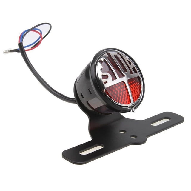 NS Motorcycle LED License Plate Rear Brake Tail Light Round Stop ...