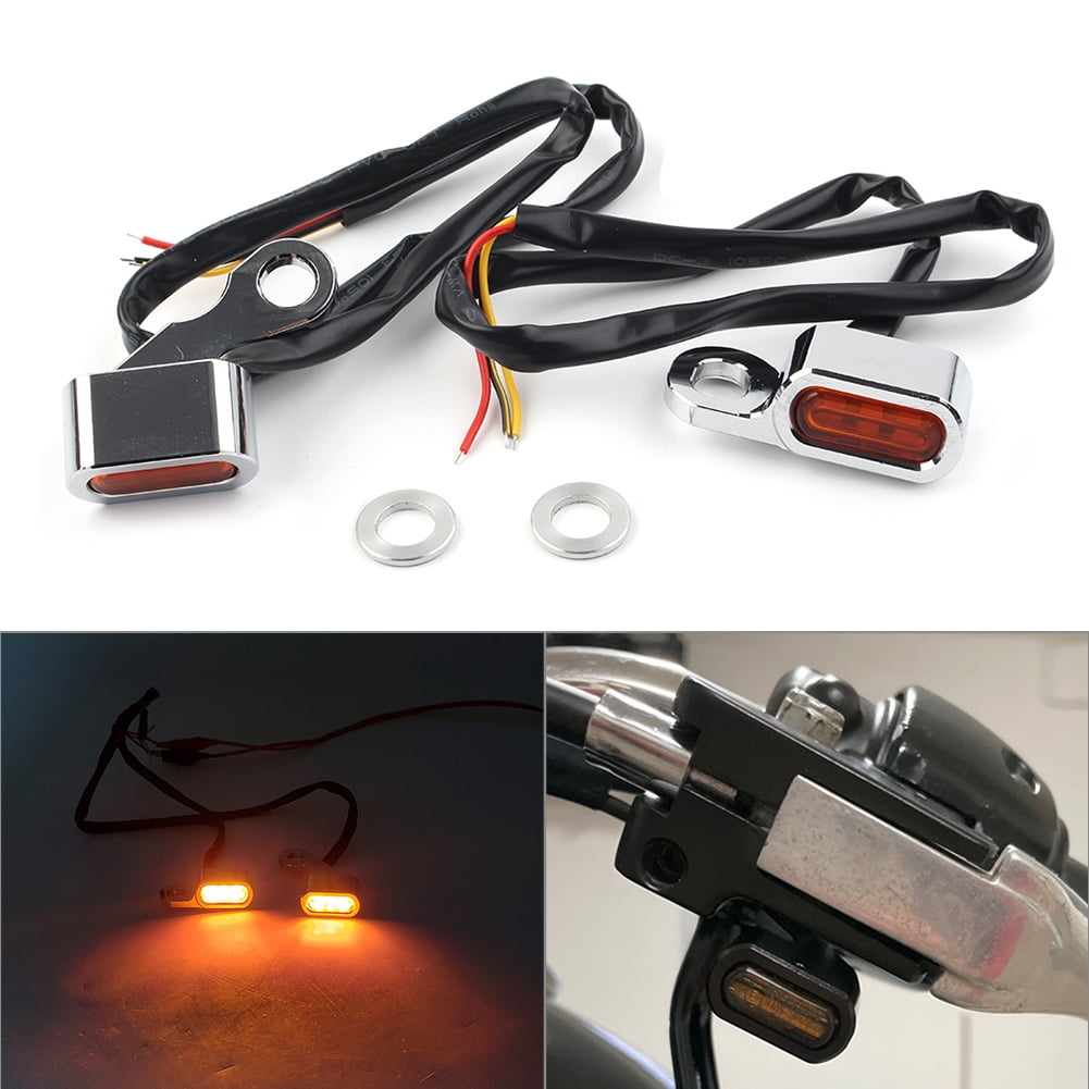 NS Motorcycle Mini LED Turn Signal Indicator Blinker Lamp Amber Light ...