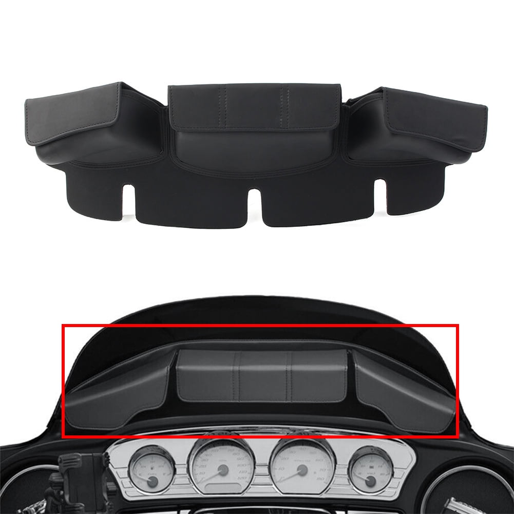 NS Motorcycle Windshield Bag Fairing Pouch Black for Electra Glide FLHT ...