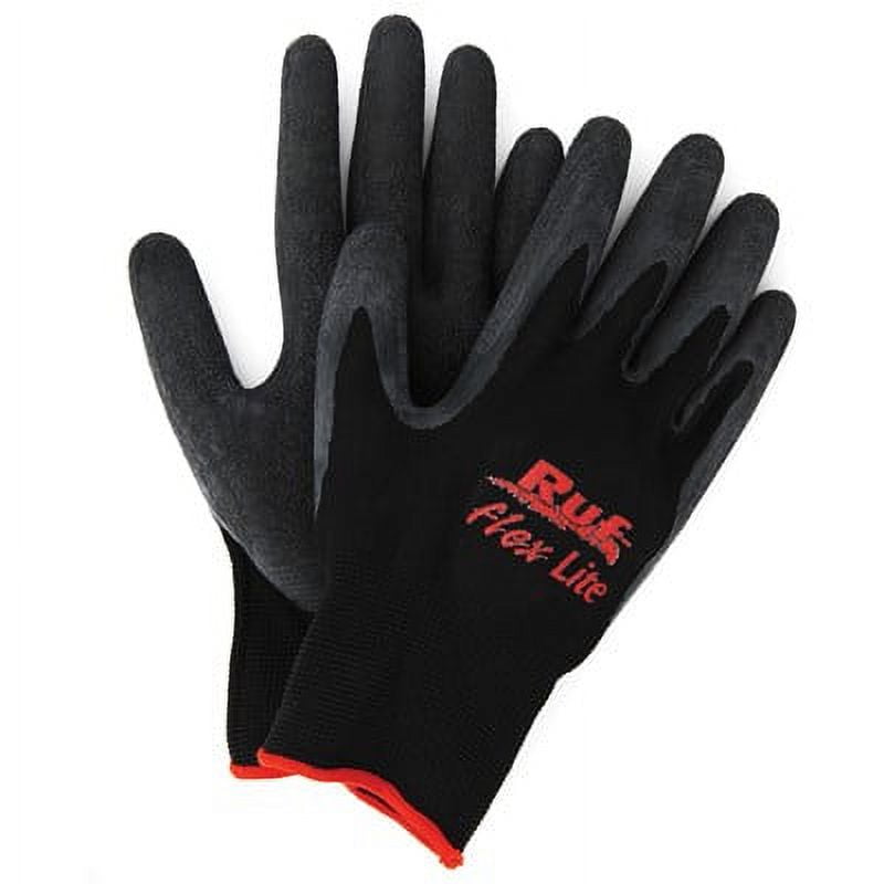 NS Ruf-flex Lite Black Rubber Palm Coated Nylon String Knit Gloves ...