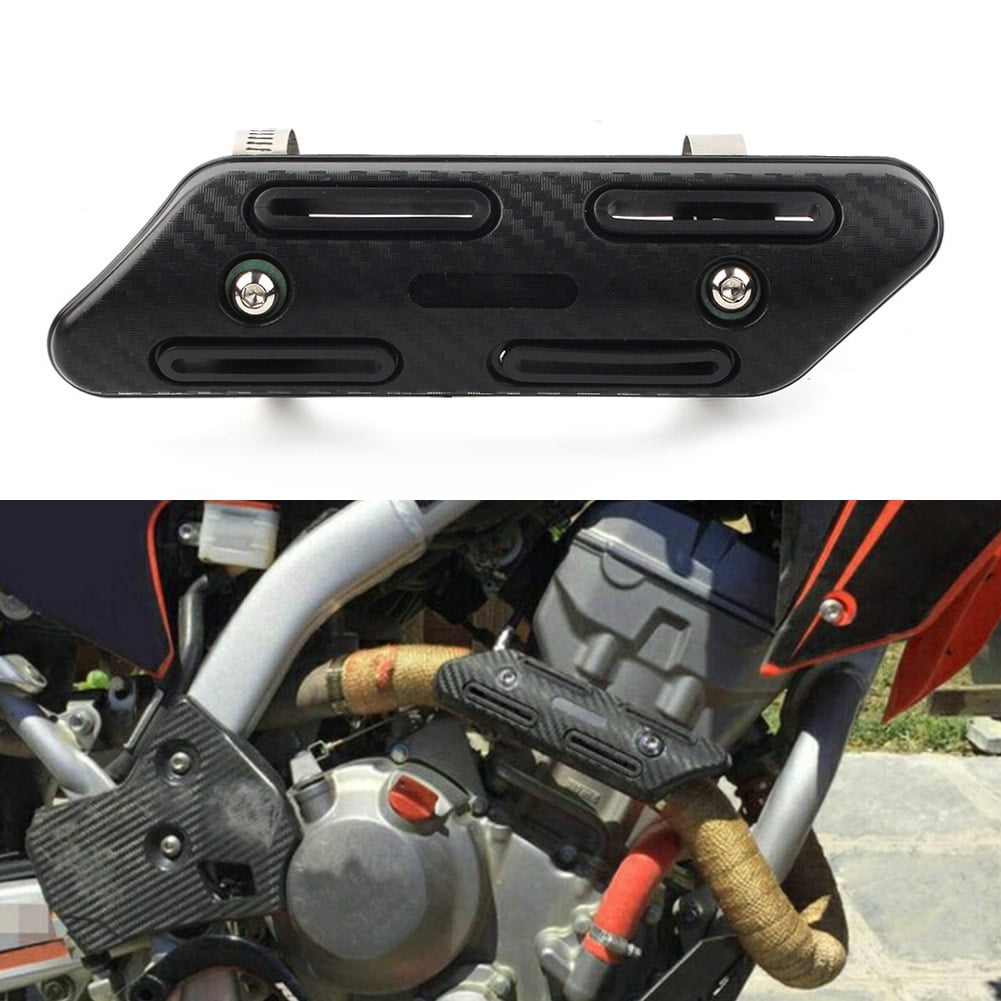 NS Universal Black Exhaust Muffler Pipe Heat Shield Cover Heel Guard ...