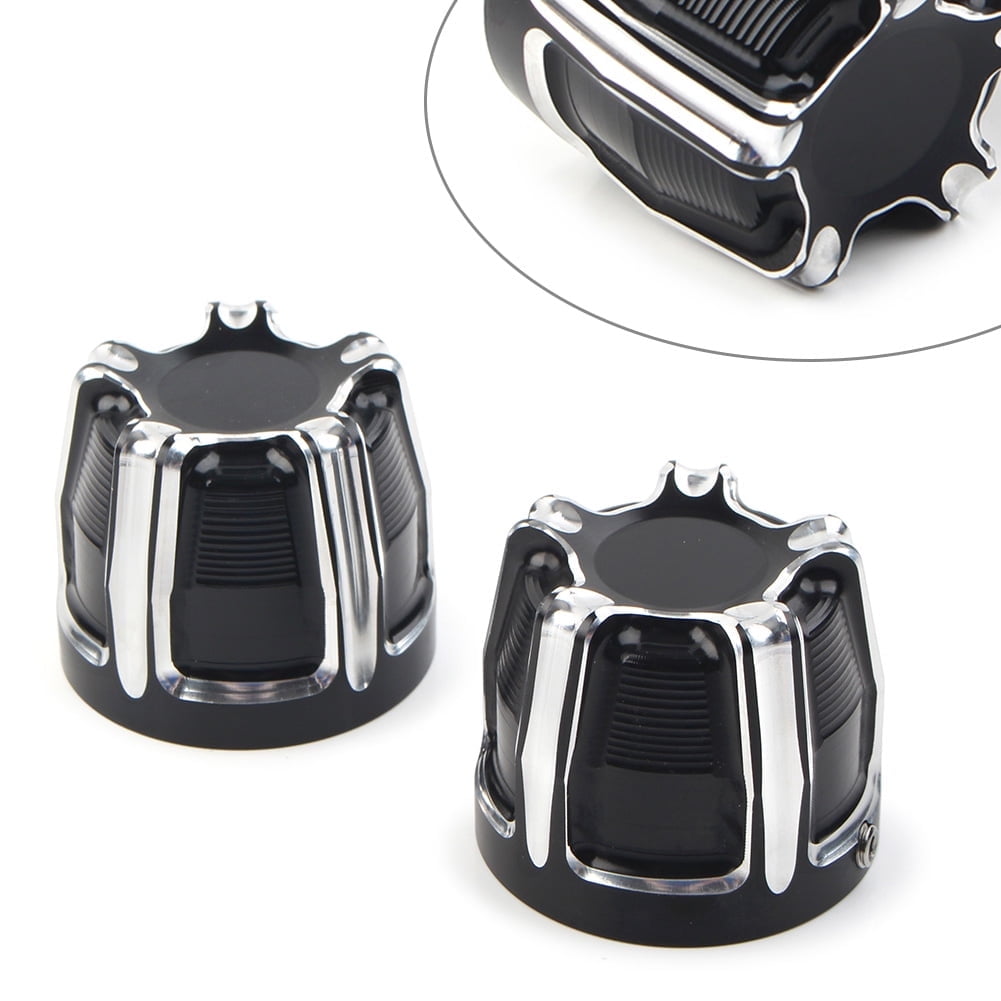 NS for Harley Softail Touring Street Glide Front Axle Nut Cap Covers ...