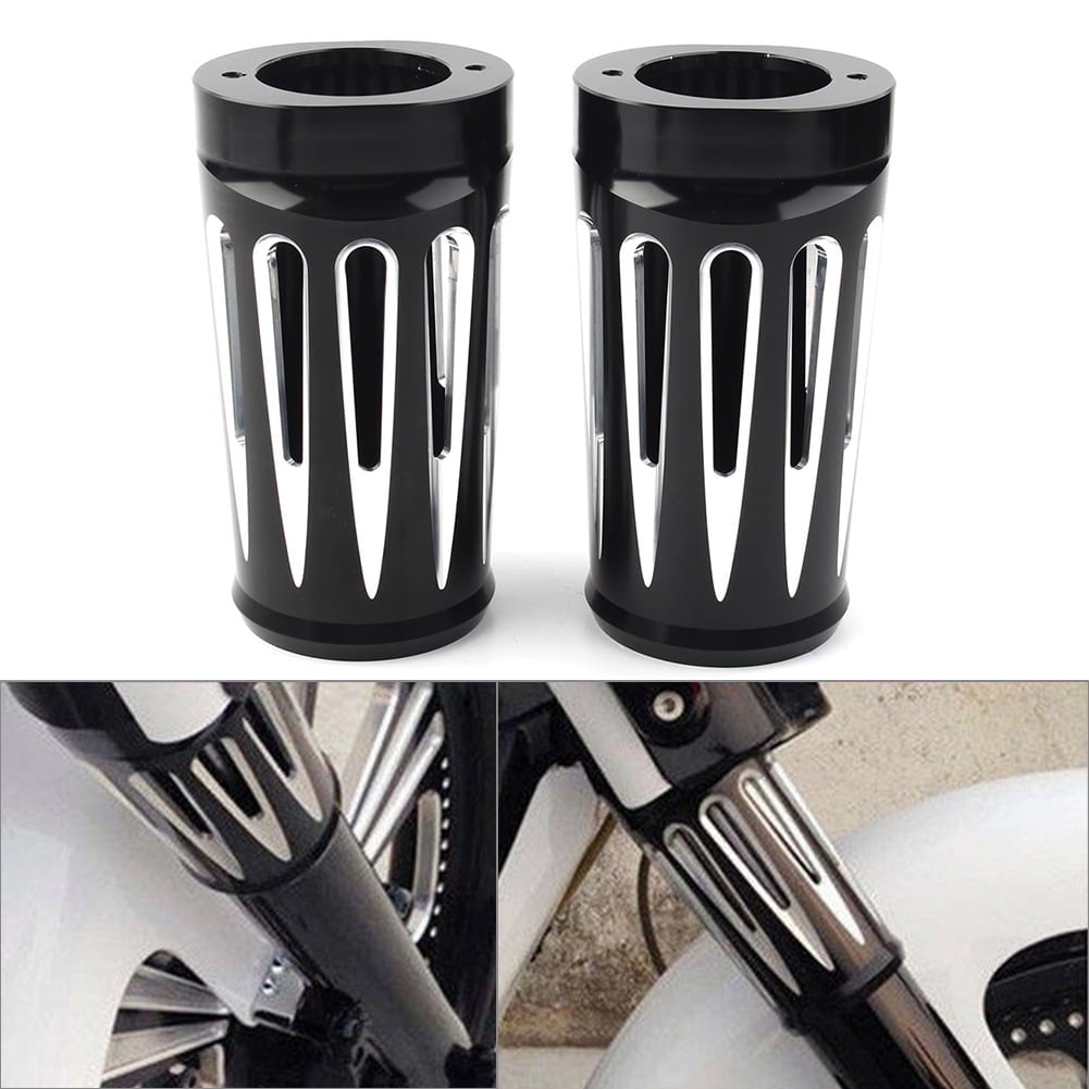 NS for Harley Touring FL 1986-2013 Fork Boot Slider Cover Cow Bell ...