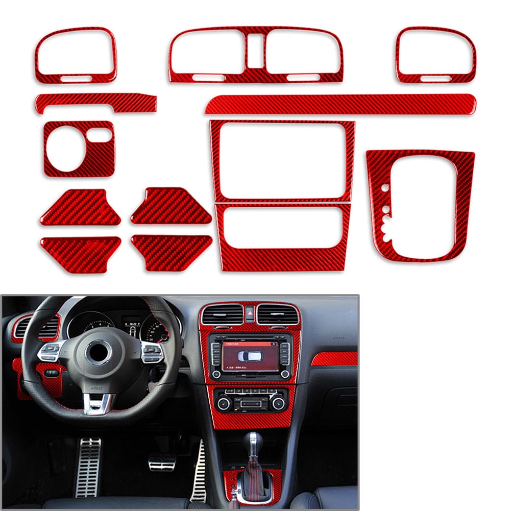 NS for VW Golf 6 MK6 GTI 2008-2012 3Pcs/Set Carbon Fiber Interior ...