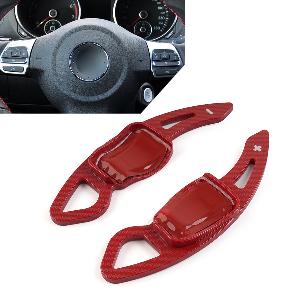 NS for Volkswagen Golf 5 Golf 6 Jetta Red Steering Wheel Paddle Shifter ...