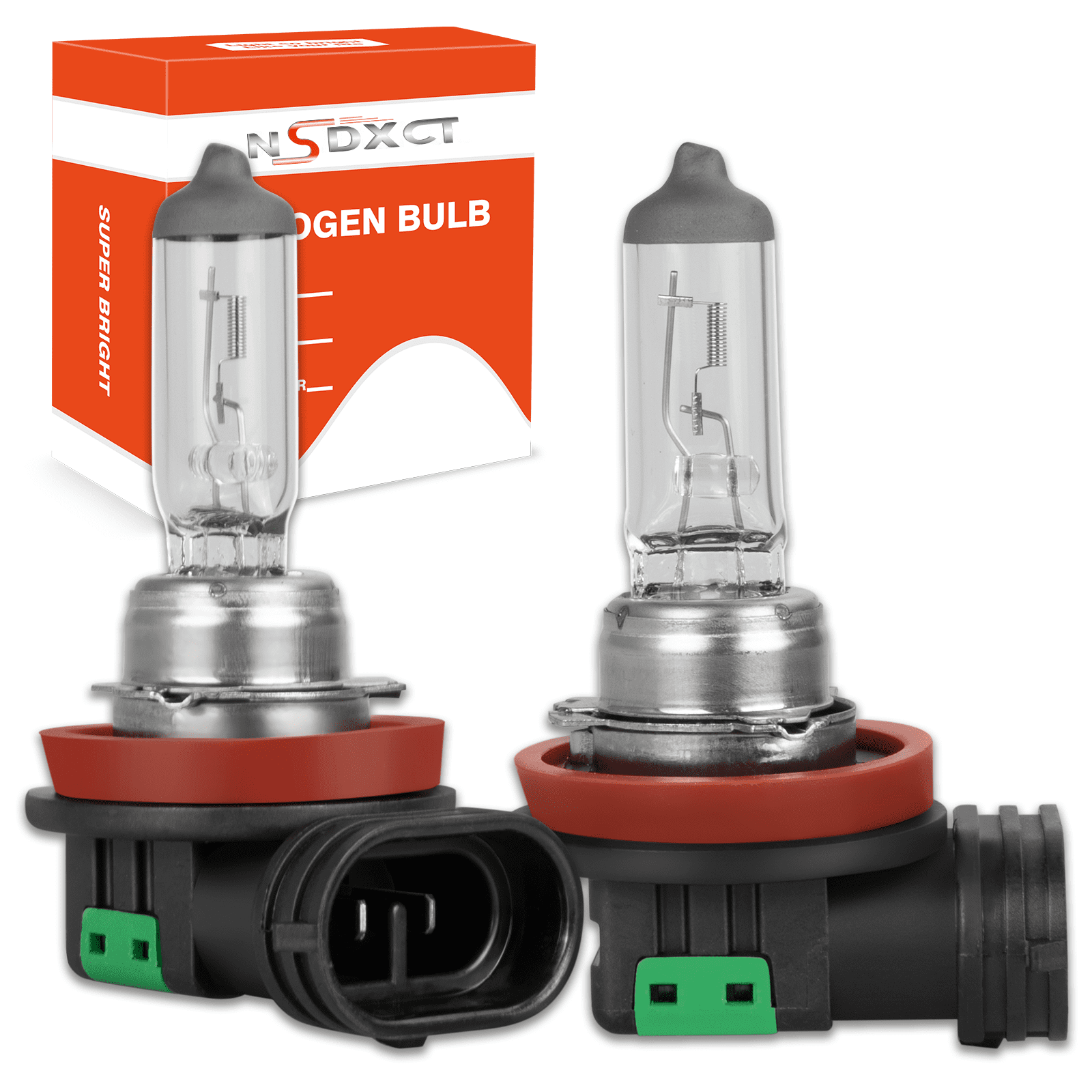 NSDXCT 2x H11/H8/H9 Halogen Headlight Bulbs Low Beam High Beam 5000LM ...