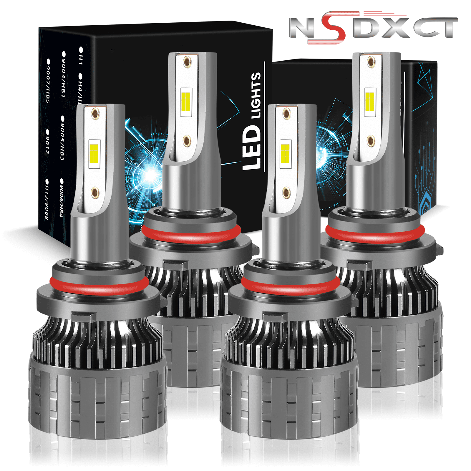 NSDXCT 4x 9005/HB3 High Beam + 9006/HB4 Low Beam Replace Halogen Bulb ...