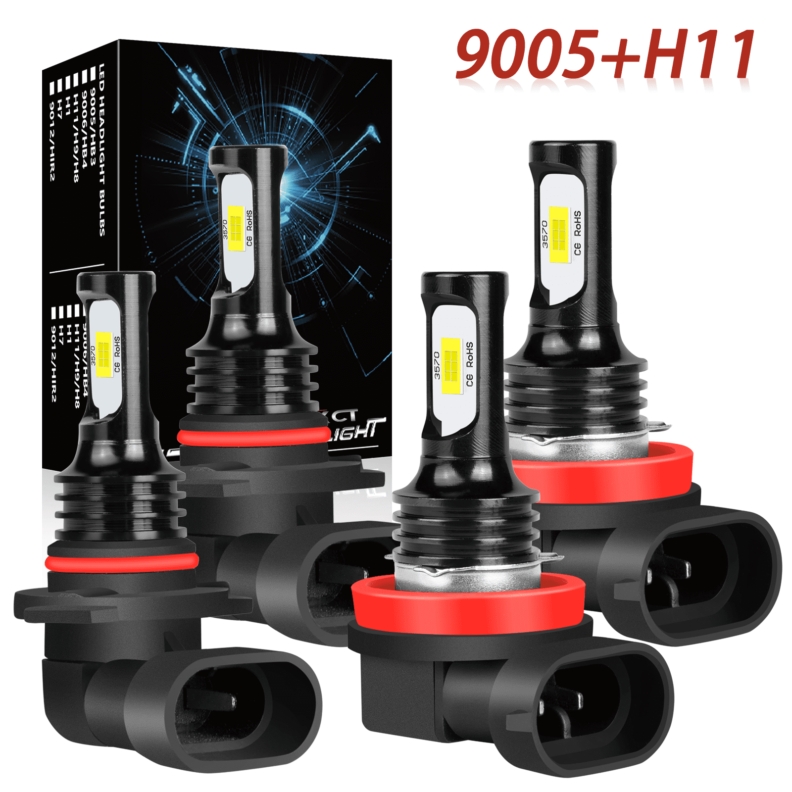 NSDXCT For 2011-2013 Toyota Highlander 6000K Combo LED Headlight High ...