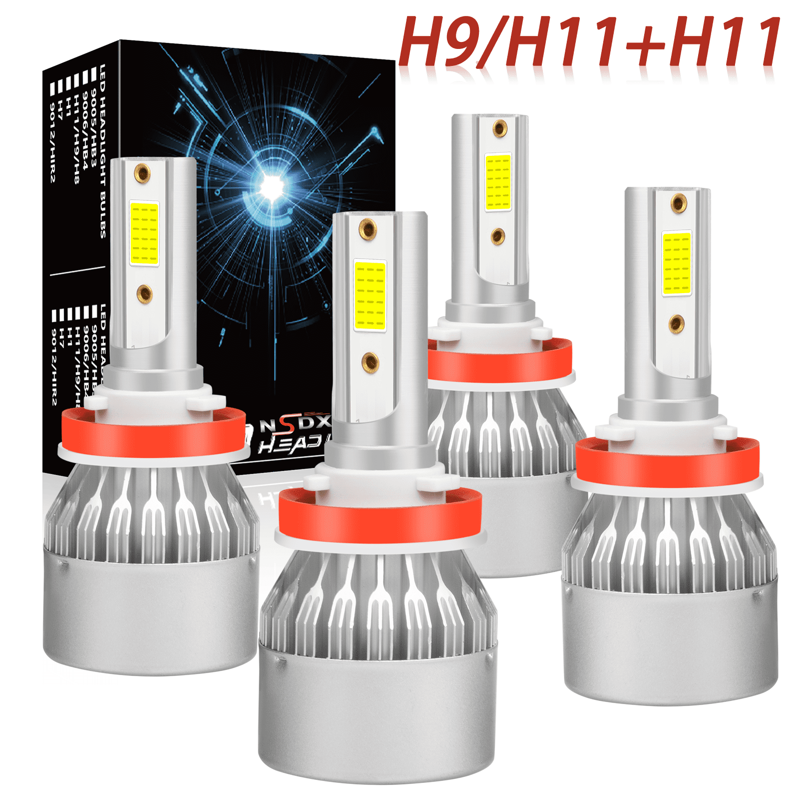 NSDXCT For Chevy Malibu 2008 2009 2010 LED Headlight Bulb 6500K H9/H11 ...