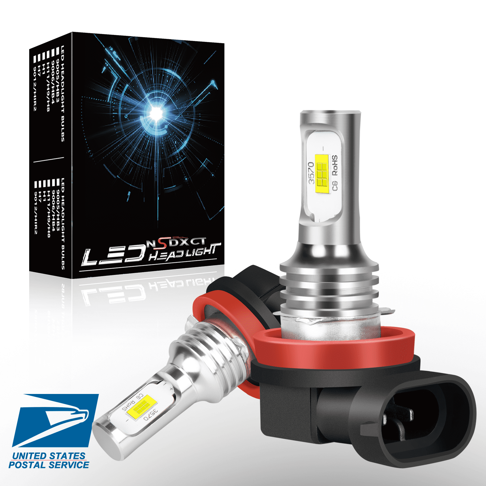 NSDXCT H11 H8 6000K White Car LED Headlights Low Beam Fog light Bulbs ...