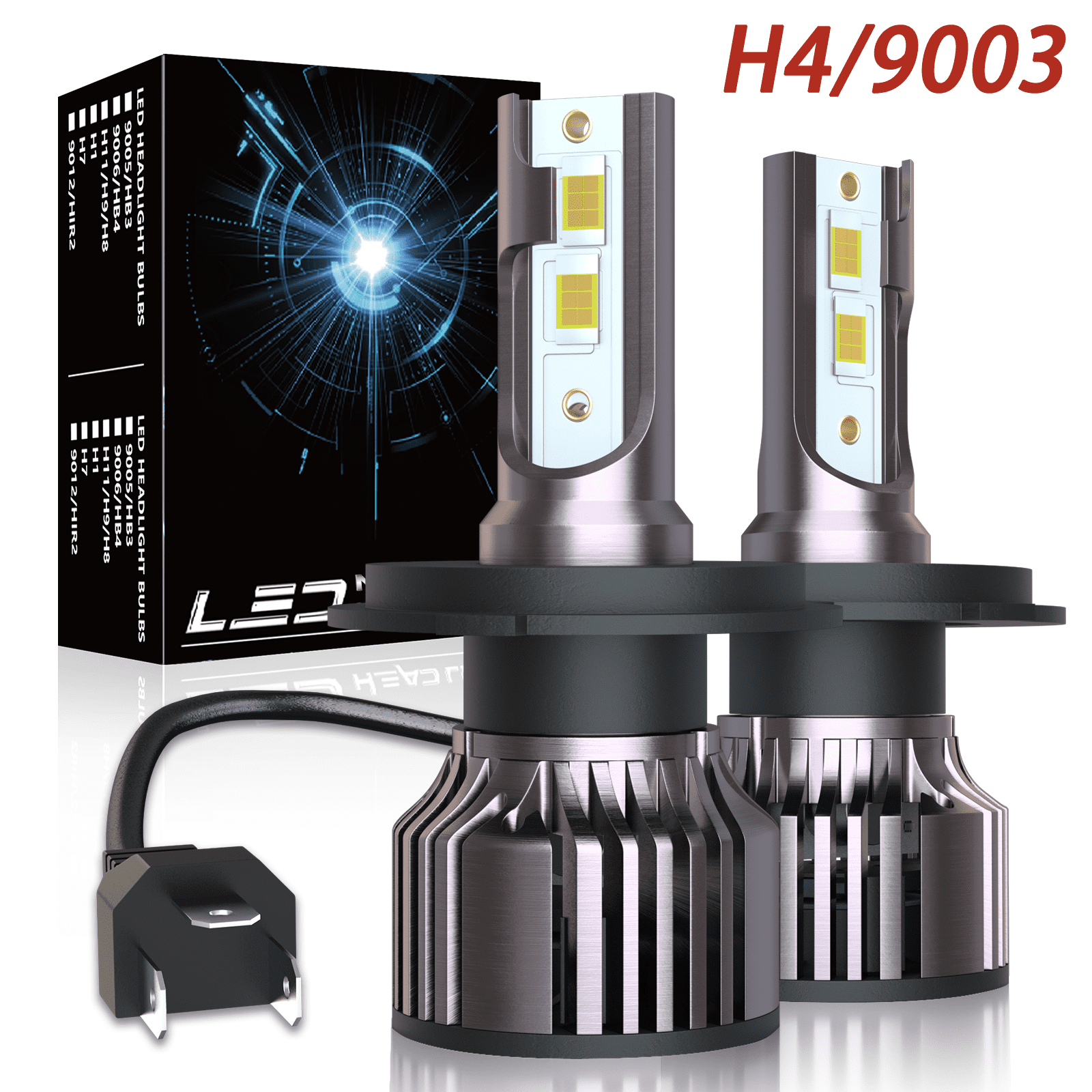 NSDXCT H4 9003 LED Headlight Bulbs 50W White for Nissan Pathfinder 2001-2004 6000K IP68 2pcs ...