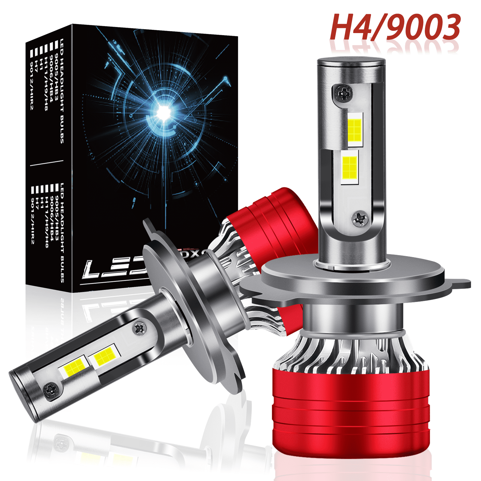 NSDXCT H4/9003 LED Headlight Bulbs High Low Beam 6000K White for Toyota ...