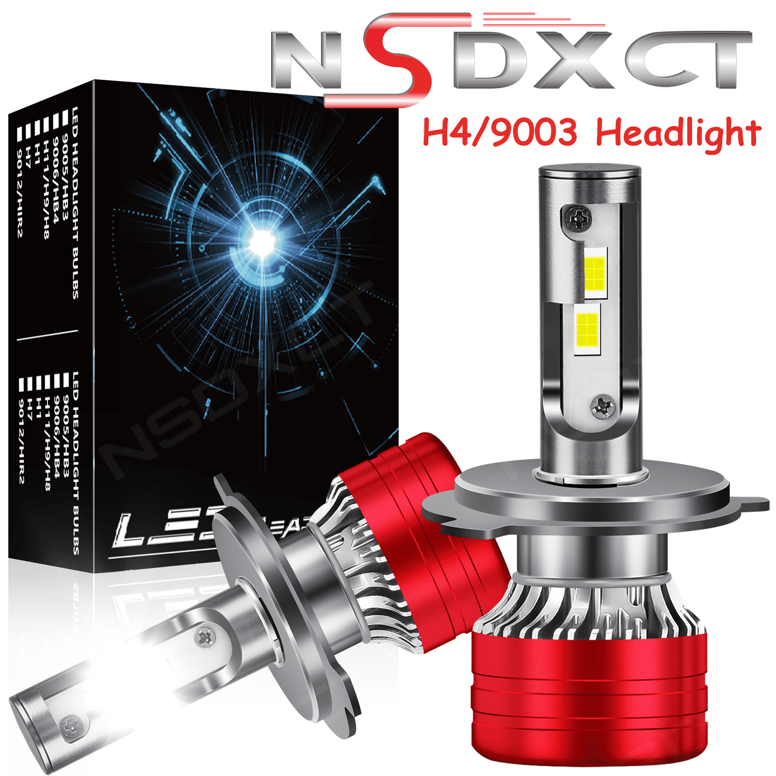 NSDXCT H4/9003 LED Headlight Bulbs High Low Beam 6000K White for Toyota Tundra 2000-2006 2014 ...