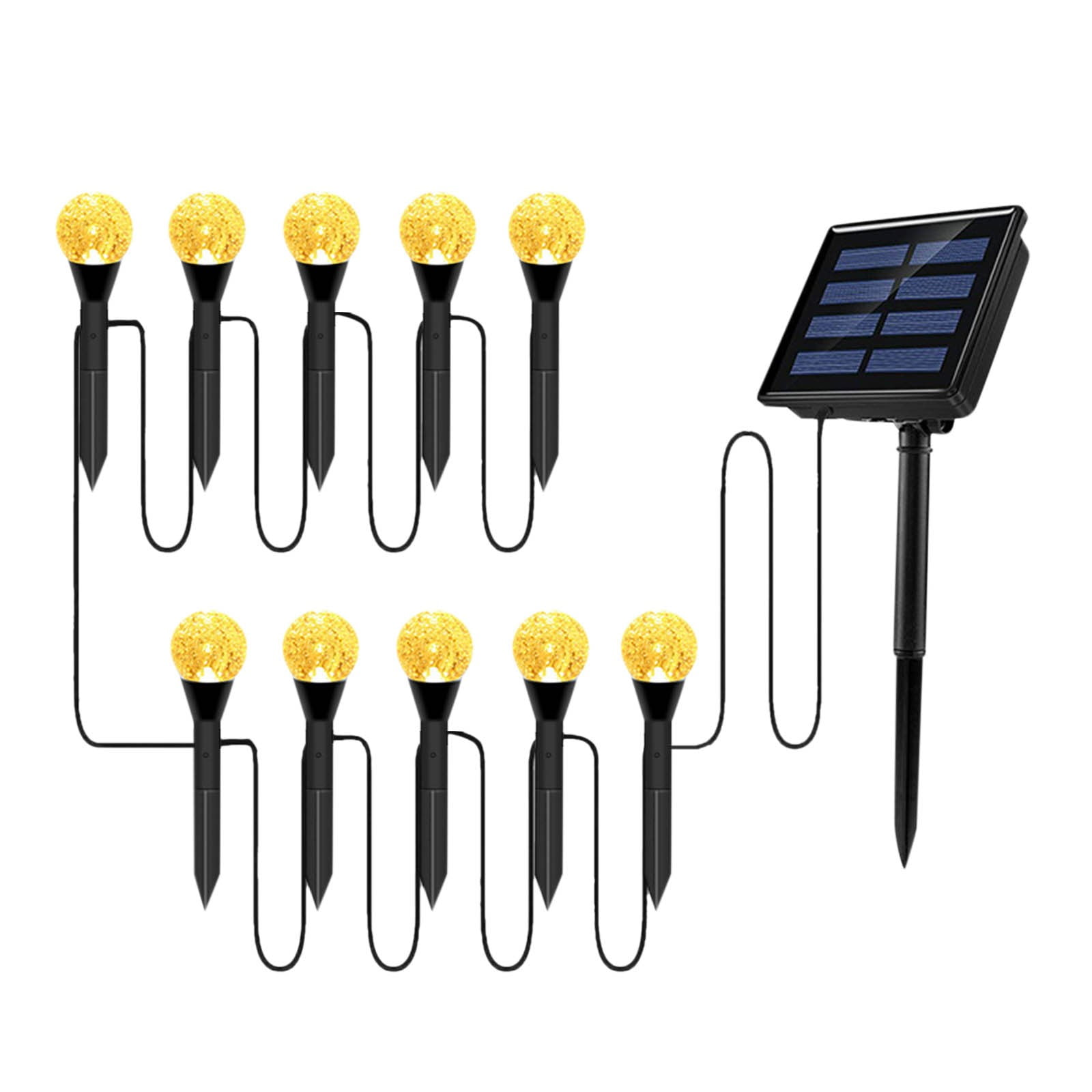 NSESSHome 10 Pack Outdoor Solar Pathway Lights, RGB Color Changing LED ...